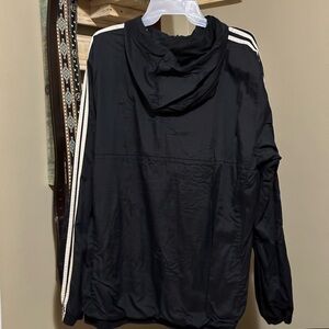 adidas | Sweaters | Adidas Black Jacket With White Stripe | Poshmark